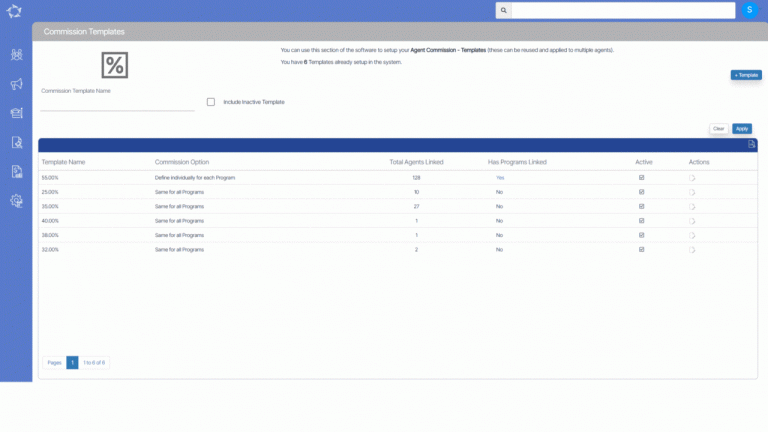 Commission Template Entry Screen – OLD SITE – TEAMS Help Site