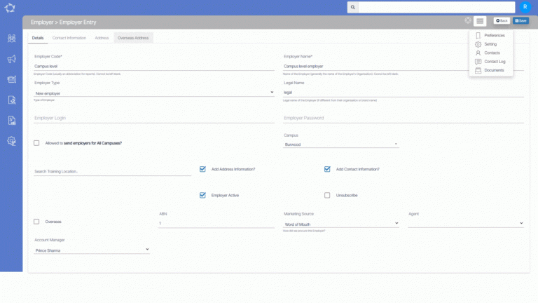 Employer Entry – Contact Log – OLD SITE – TEAMS Help Site