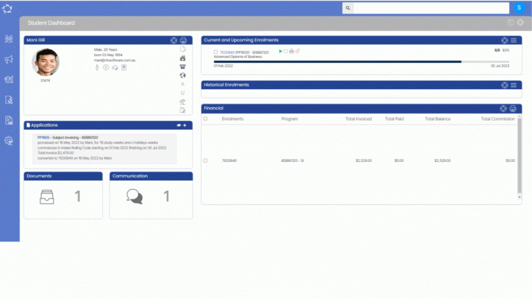 Student Dashboard – New Agent Icon for Enrolments – OLD SITE – TEAMS ...